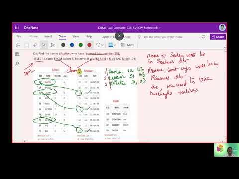 5. DBMS Lab. Experiment 3A. Simple Queries on Sailors, Reserves, and Boats - YouTube