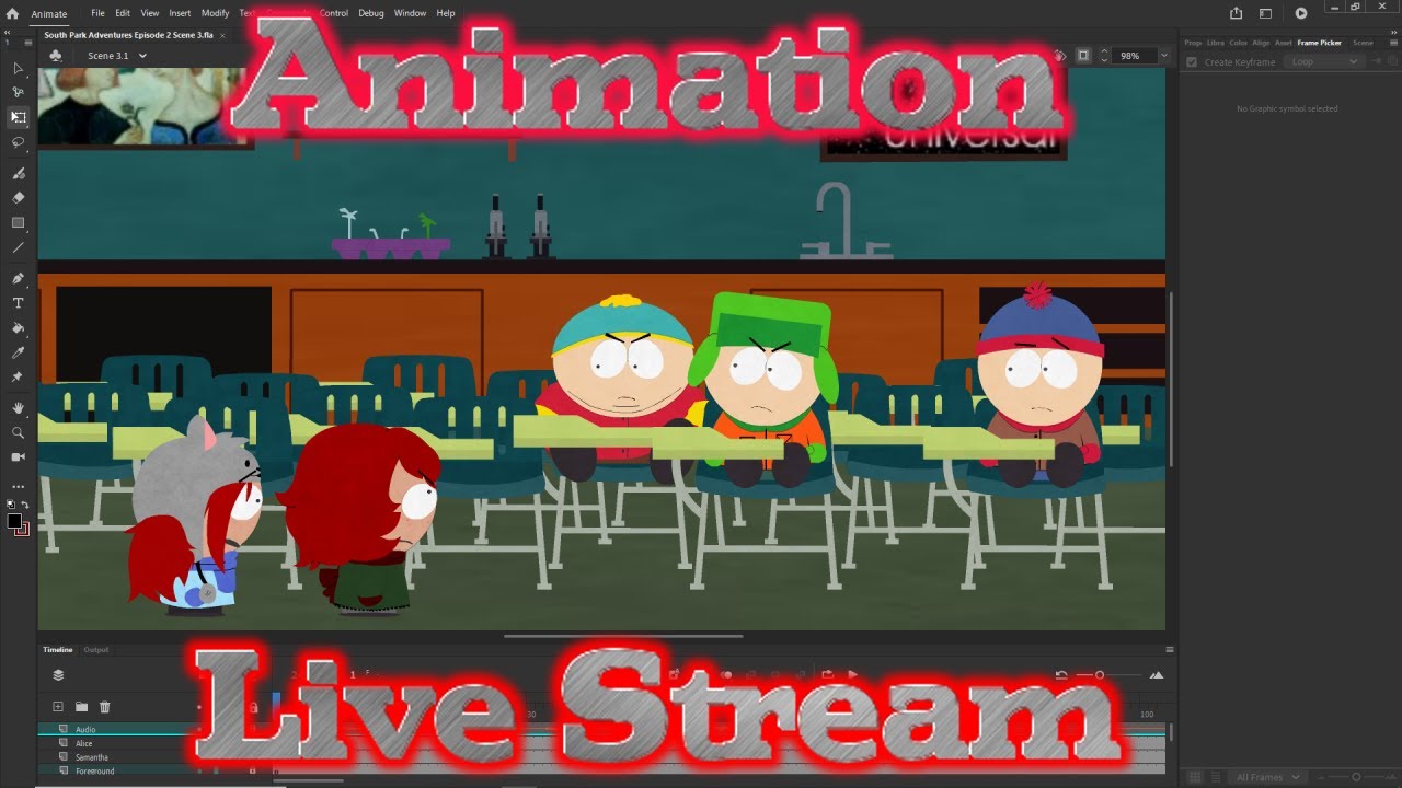 🏫 Animating Episode 2 🏫 South Park Adventures Animation Live Stream ...