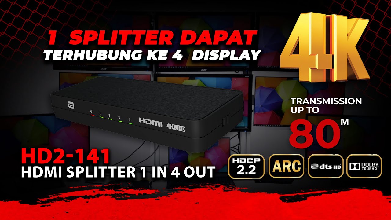 GIMANA ENGAK HDMI SPLITTER HD2-141 PUNYA BANYAK KEMAMPUAN 1 INPUT KE 4 ...