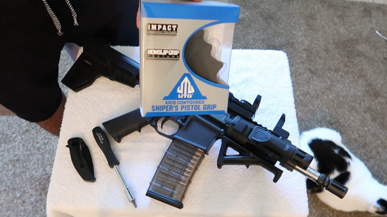 UTG Sniper Pistol Grip Install & Review - YouTube
