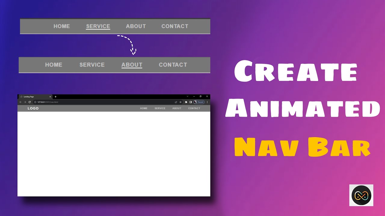 Create Animated Nav Bar Landing Page Codedynasty O95 Youtube