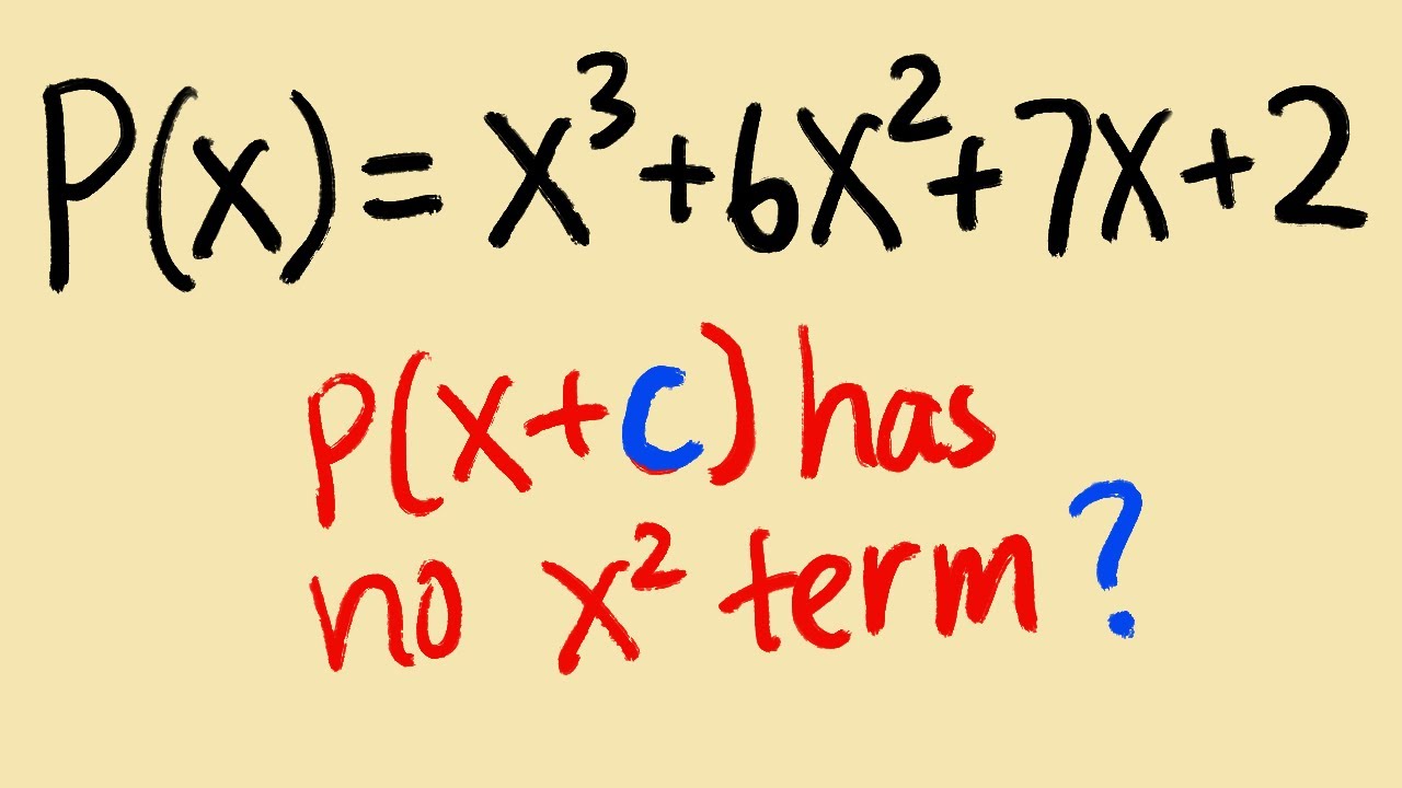 how to get rid of the x^2 term from a cubic polynomial - YouTube