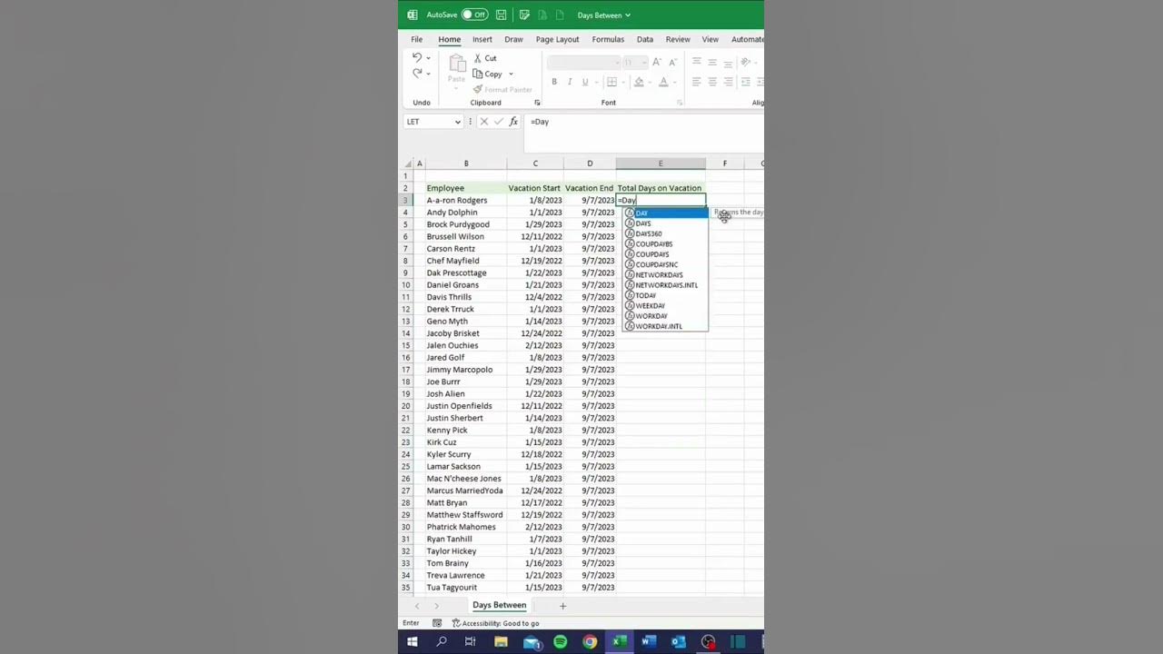 Vacation Date Calculate In Excel viral trendingshorts popular vacation-date-calculate-in-excel-viral-trendingshorts-popular