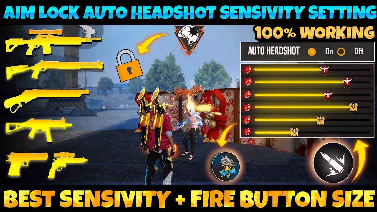 PERFECT ( AIM LOCK 🔒) HEADSHOT SENSITIVITY SETTING | FREE FIRE NEW ...