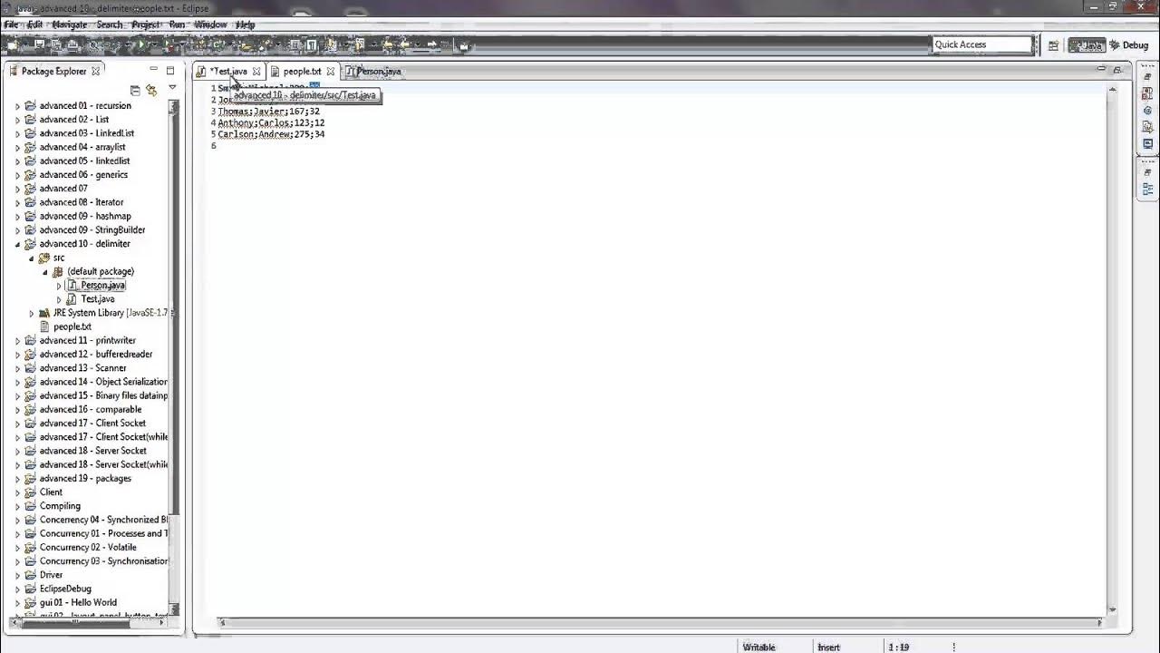 Java - StringTokenizer with split method - YouTube
