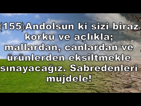 Andolsun Sizi Biraz Korku ve Açlıkla; Mallardan, Canlardan, Ürünlerden Eksiltmekle Sınayacağız!