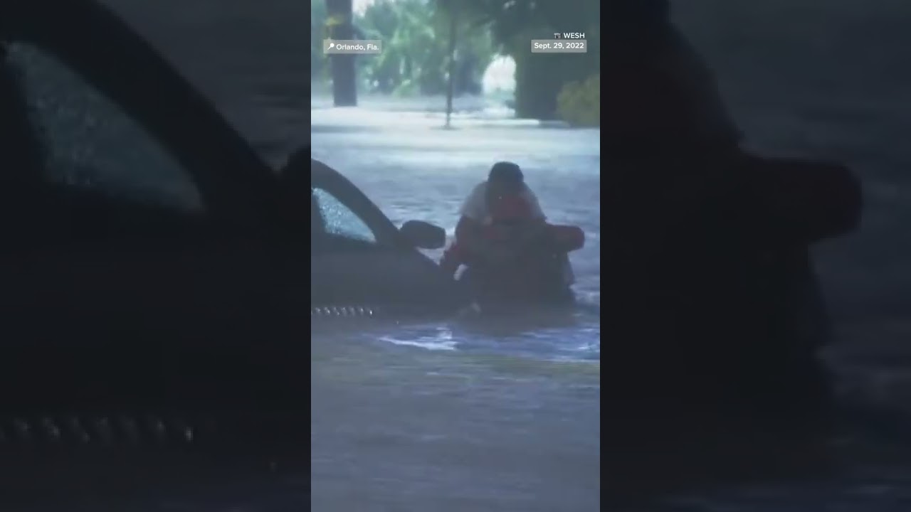 Reporter Rescues Nurse From Flooding - YouTube