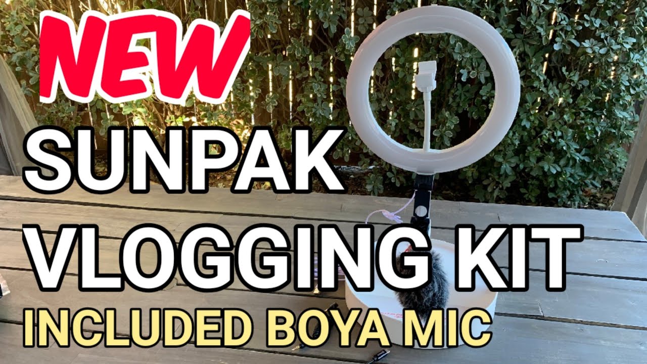 Sunpak Compact Folding Vlogging Kit Ring Light with Boya Cardioid ...