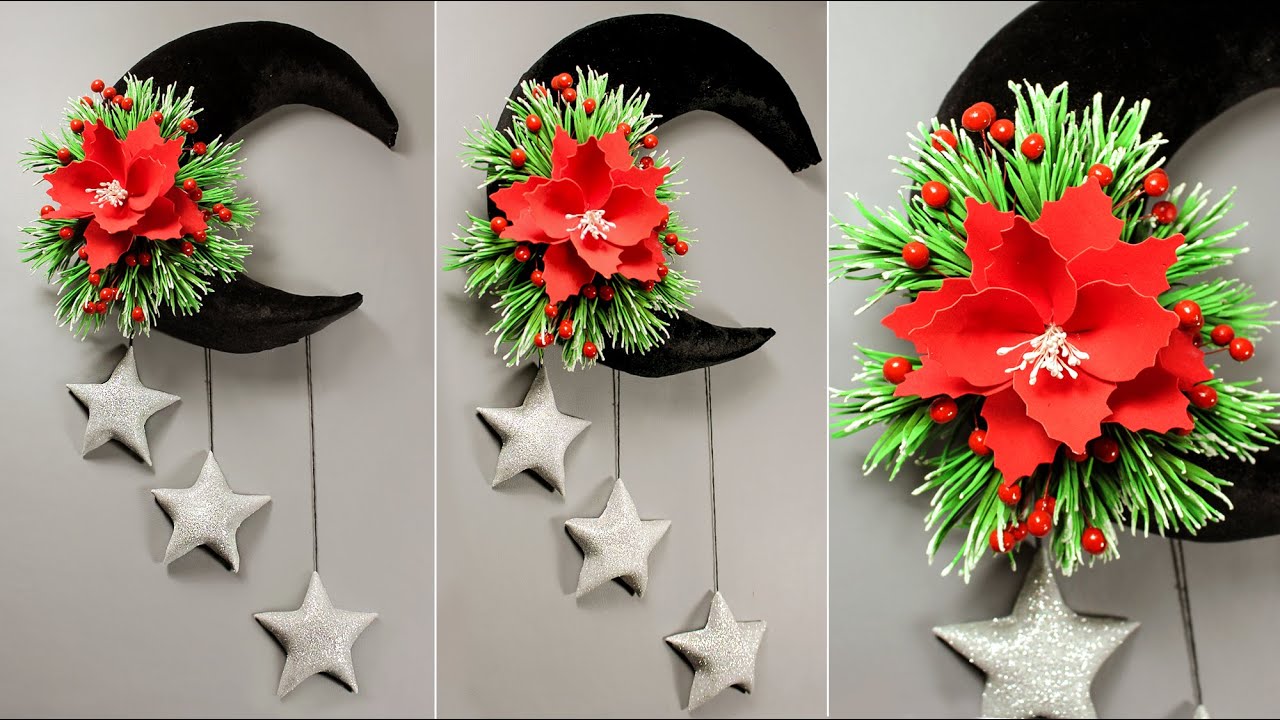DIY Crescent moon Wreath for Christmas | How to Make Easy Christmas ...