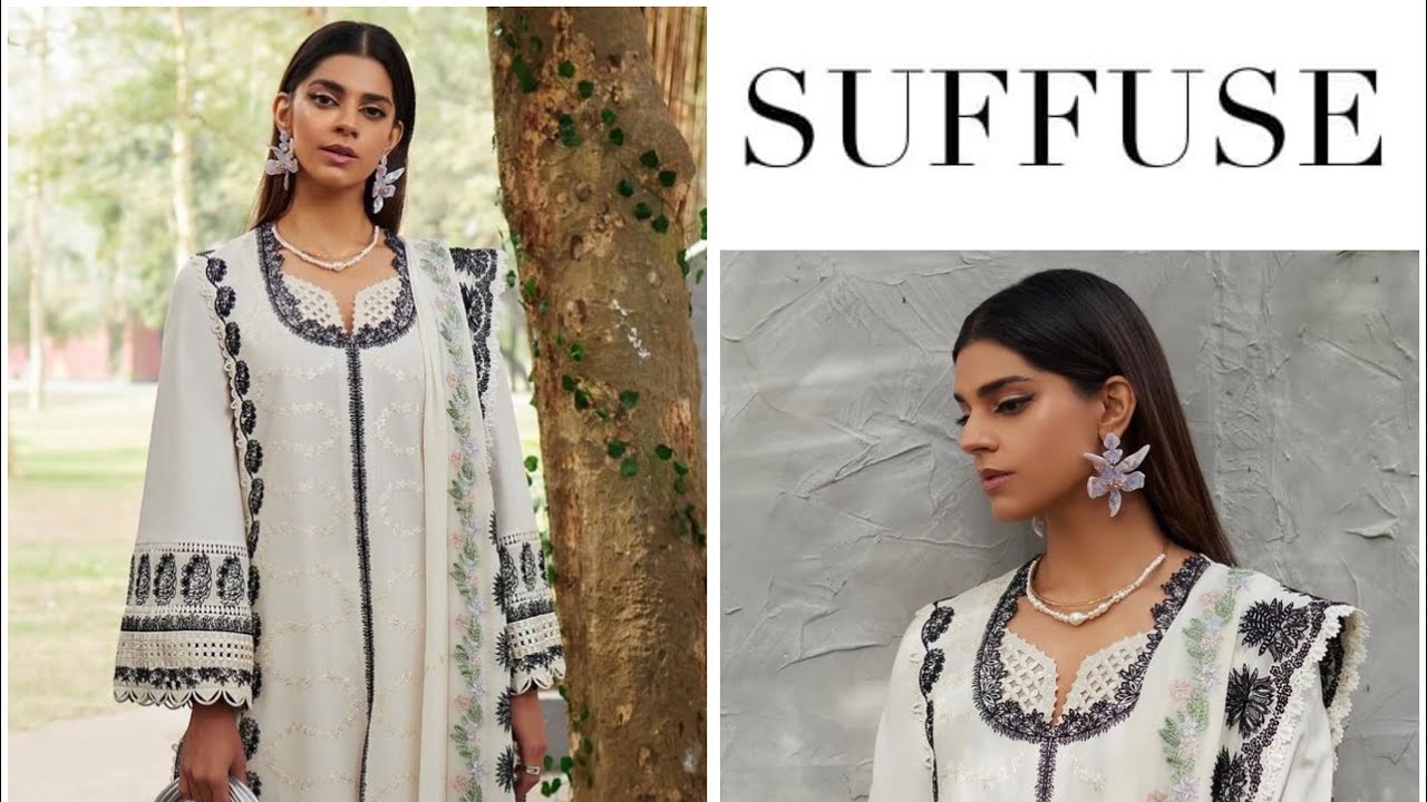 SUFFUSE LAWN UNSTITCHED EMB 3PC - YouTube