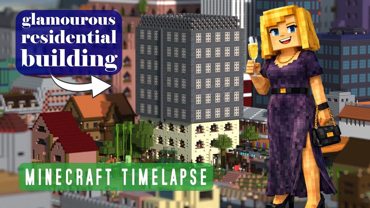 Creating a glamourous residential building - a minecraft timelapse ...