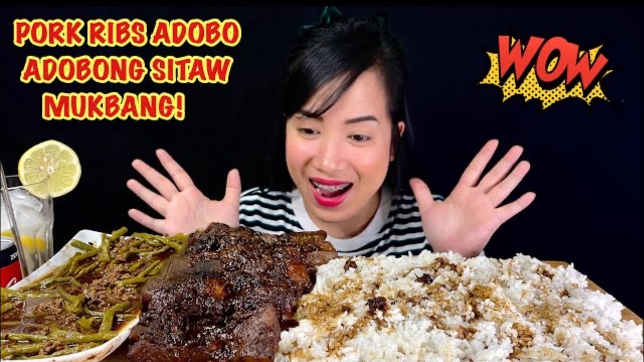 PORK RIBS ADOBO AT ADOBONG SITAW | PINOY FOOD - YouTube