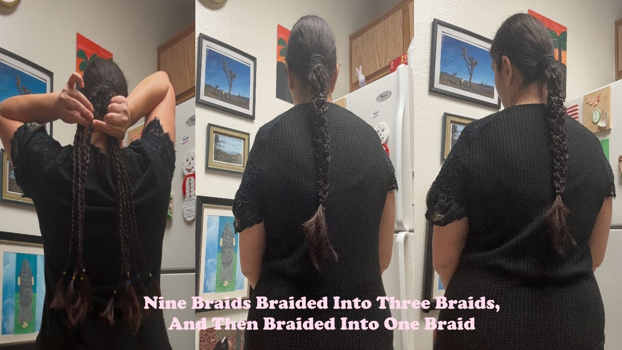 Nine Braids Braided Into Three Braids, And Then Braided Into One Braid ...