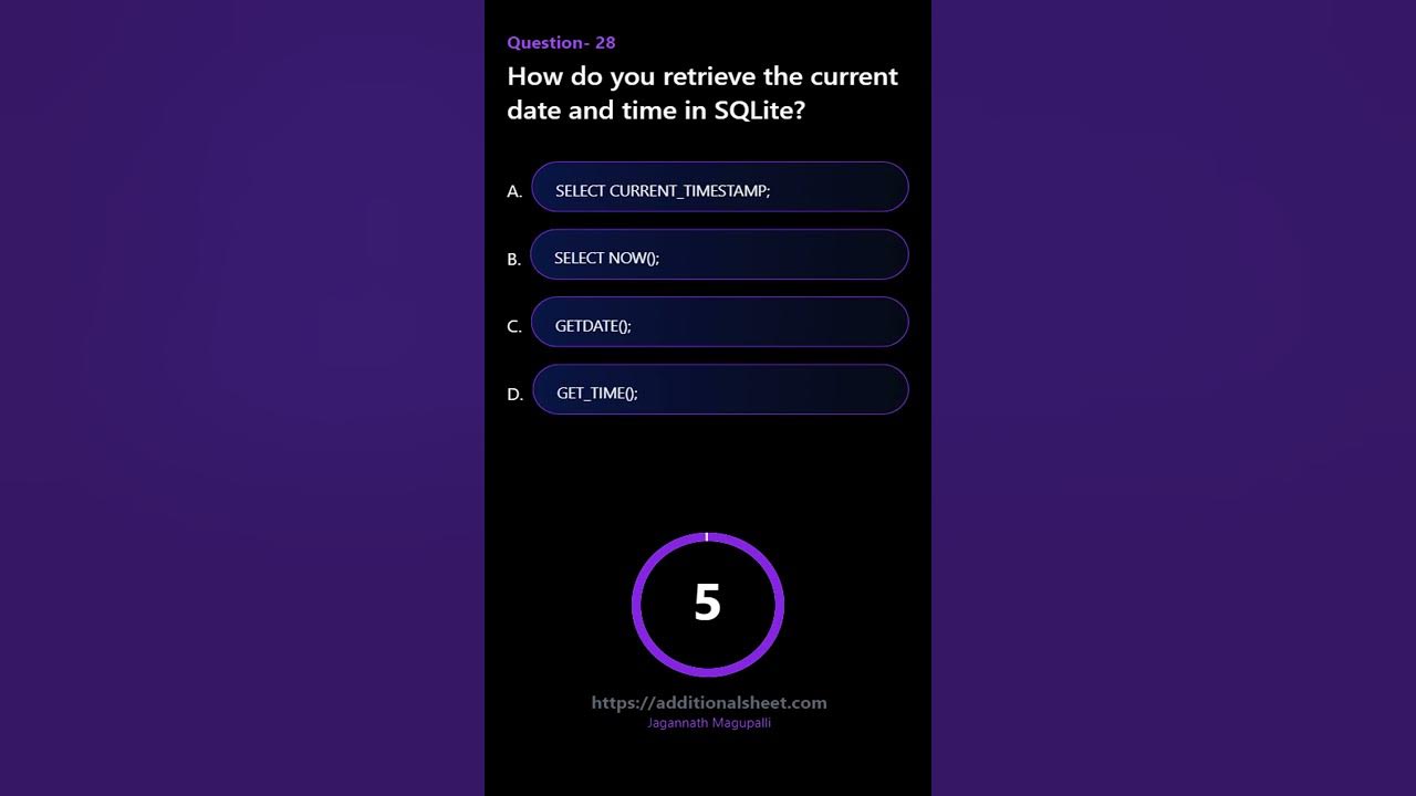 How do you retrieve the current date and time in SQLite - YouTube