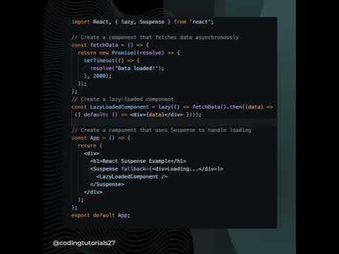 React suspense data loading || lazy loading || #interview #react # ...