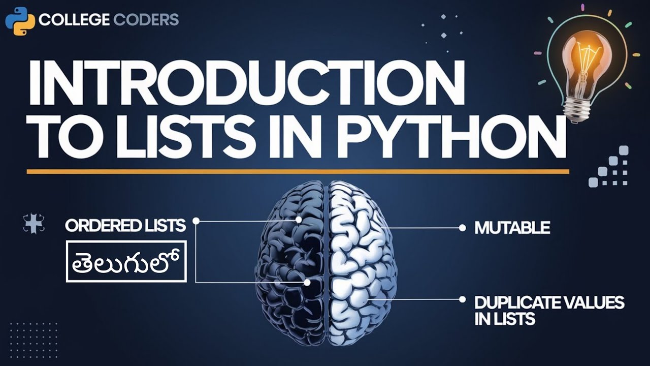 Introduction To Lists In Python Ordered Mutable Duplicate Values In Lists In Telugu 2025