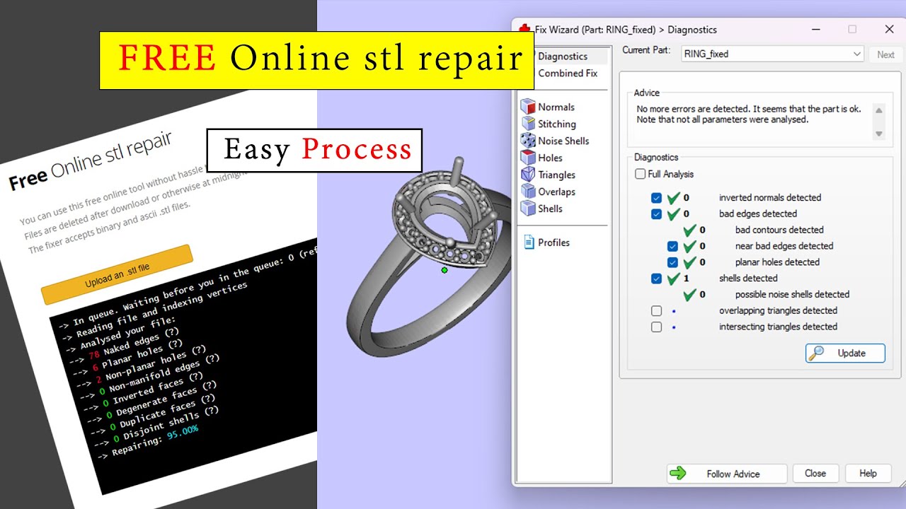 Free online STL repair For Beginners.....!! - YouTube