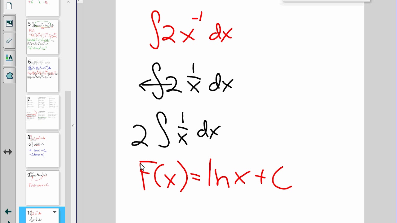 Antiderivative Indefinite Integral with trig, logarithmic, and ...