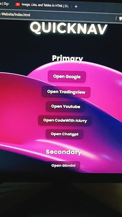 #Codewithharry, advanced beautiful my bookmark website-- QuickNav - YouTube