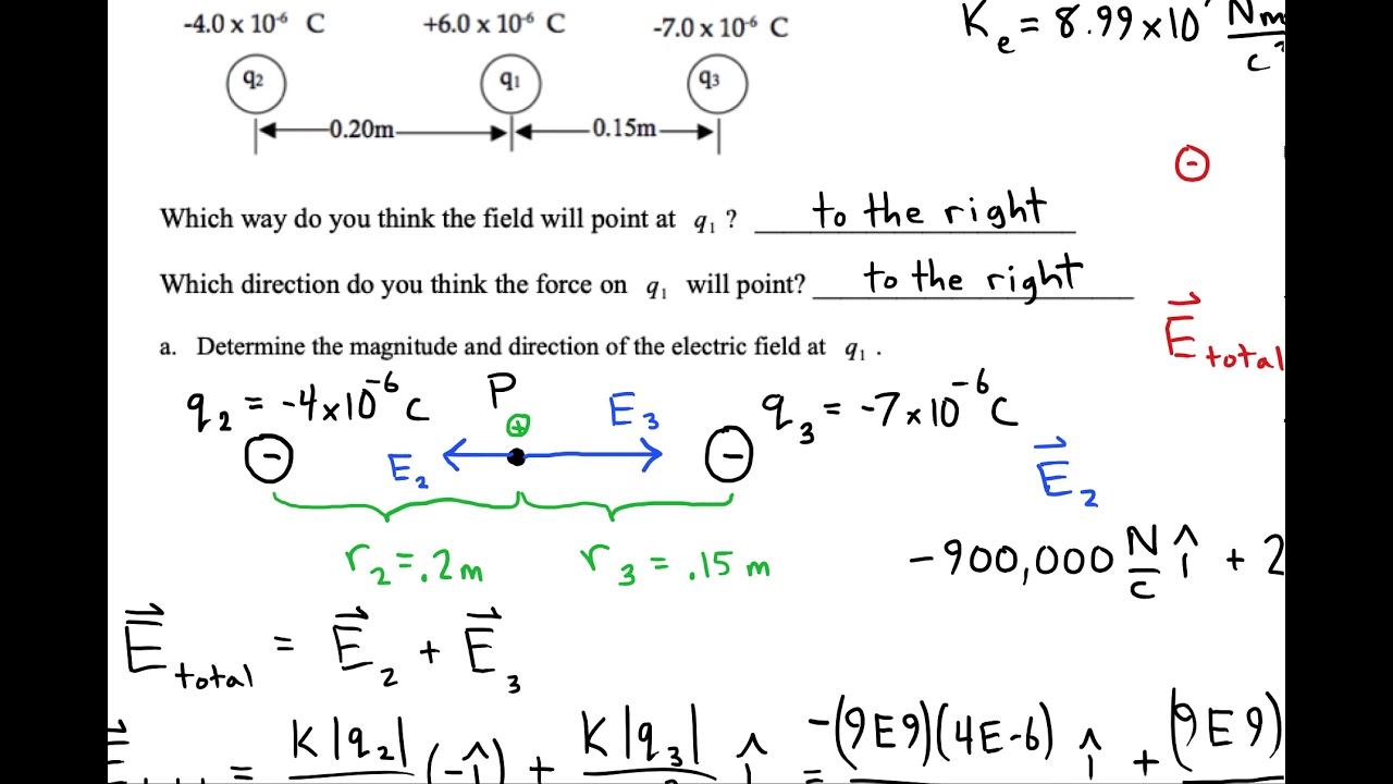 Electric Force due to Two Charges - YouTube