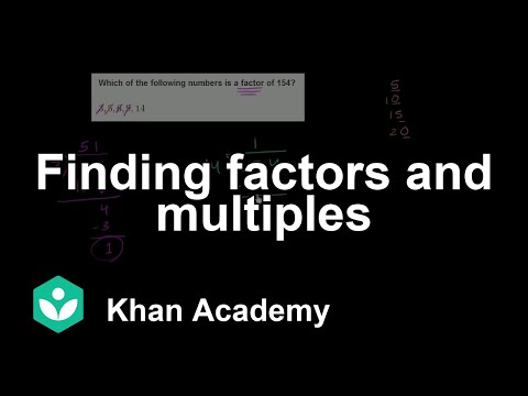 Finding factors and multiples | Factors and Multiples | Class 6  | Mathematics | Khan Academy