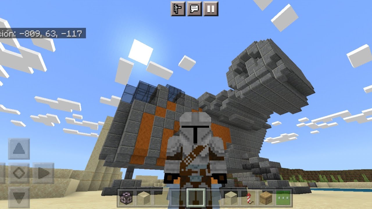 Como hacer la nave Razor Crest de the mandalorian en minecraft - YouTube