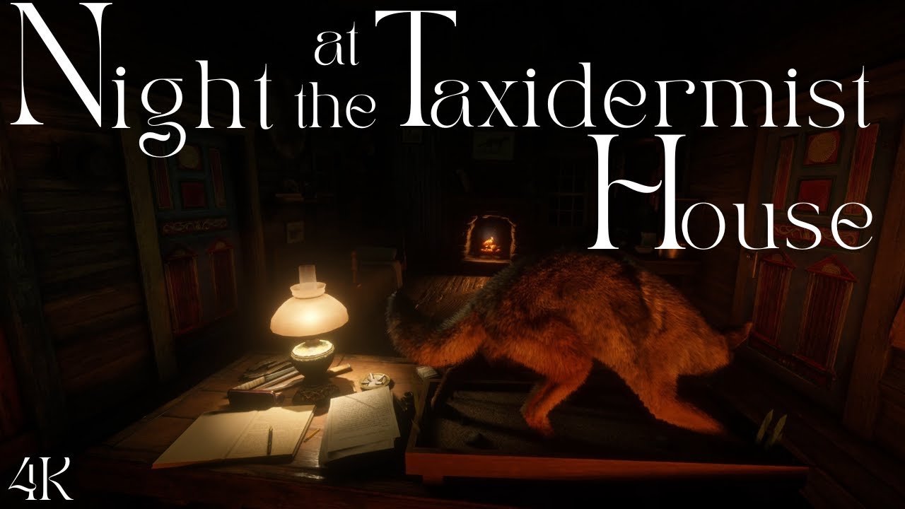 Spend the night at the Taxidermist House | RDR2 Cozy Fireplace Cabin ...