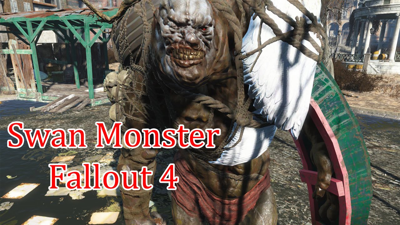Fighting With Giant Swan Monster in Fallout 4 - YouTube