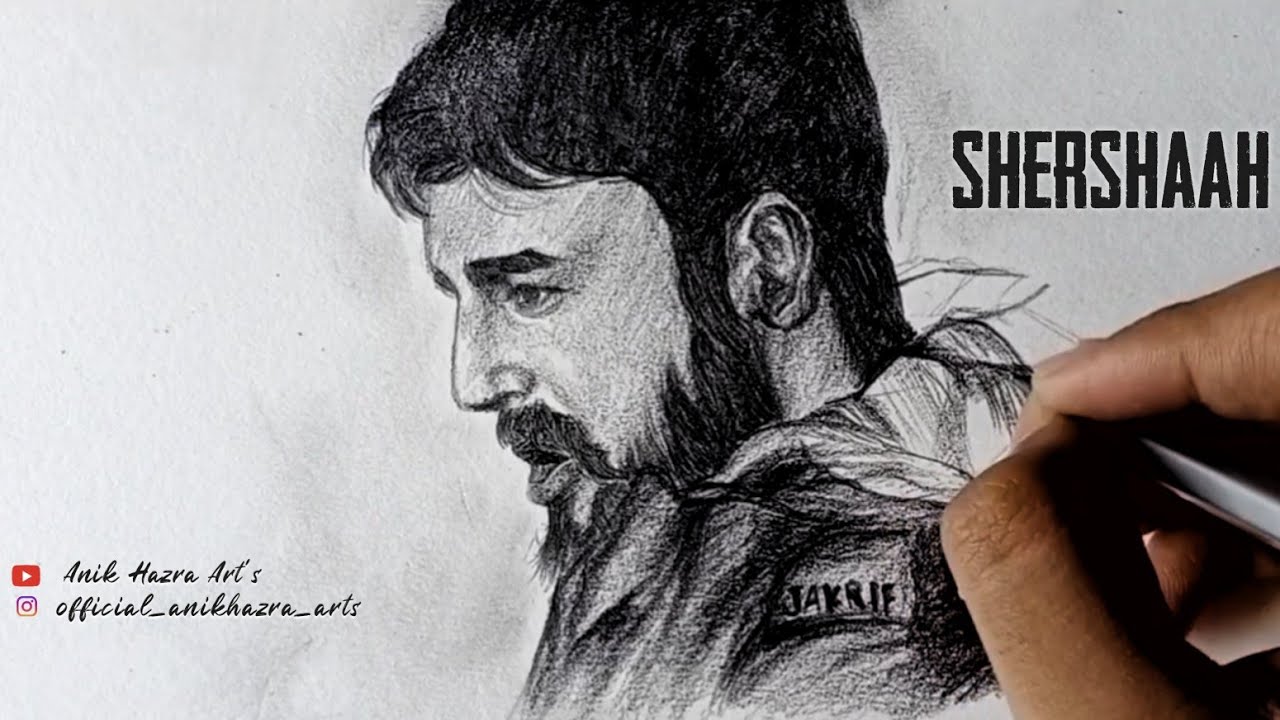 Shershaah Drawing | Sidharth Malhotra - how to draw Shershaah ...