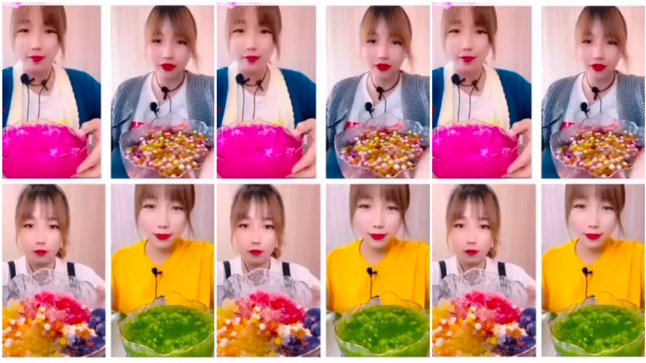 ||ONLY BITES|QIAN'S CRUSHED SLUSHY ICE EATING FROM ICE BOWLS|| - YouTube