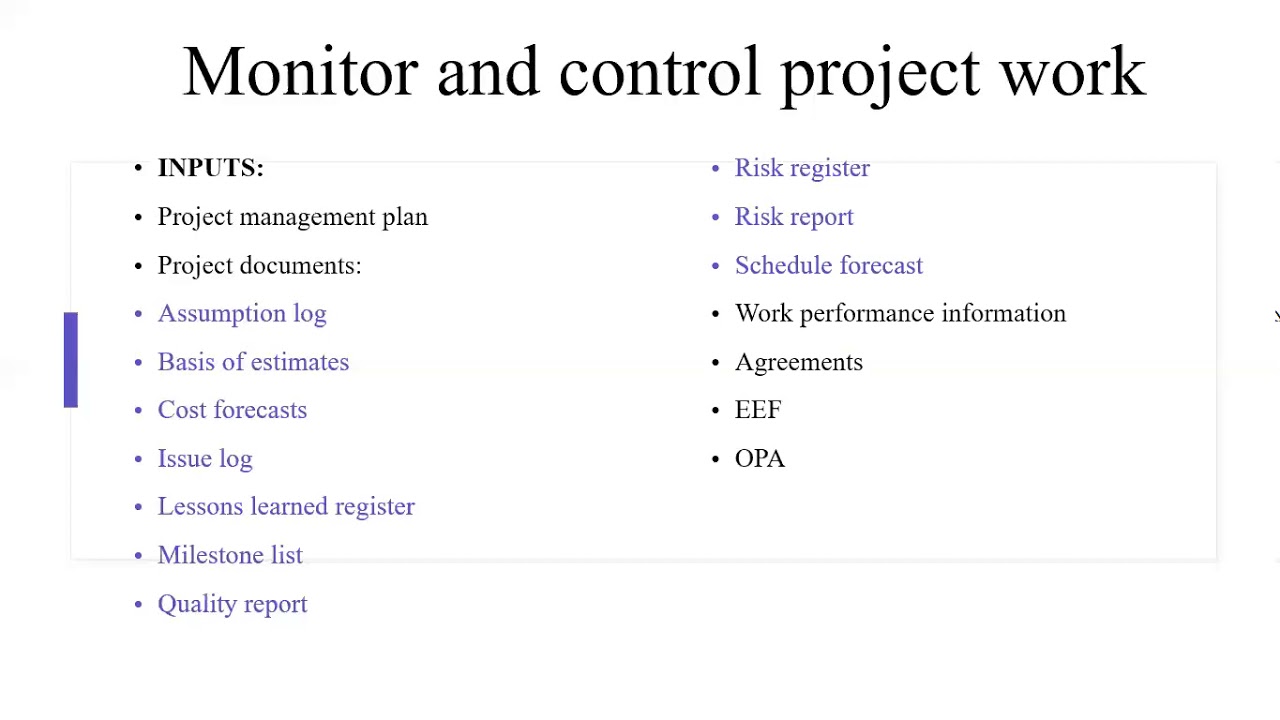 عملية المراقبة والتحكم بأعمال المشروع monitor and control project work PMP 6th edition - YouTube