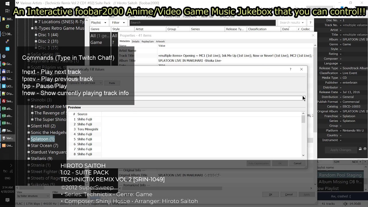 An Interactive foobar2000 Anime and VideoGameMusic Jukebox that you can ...