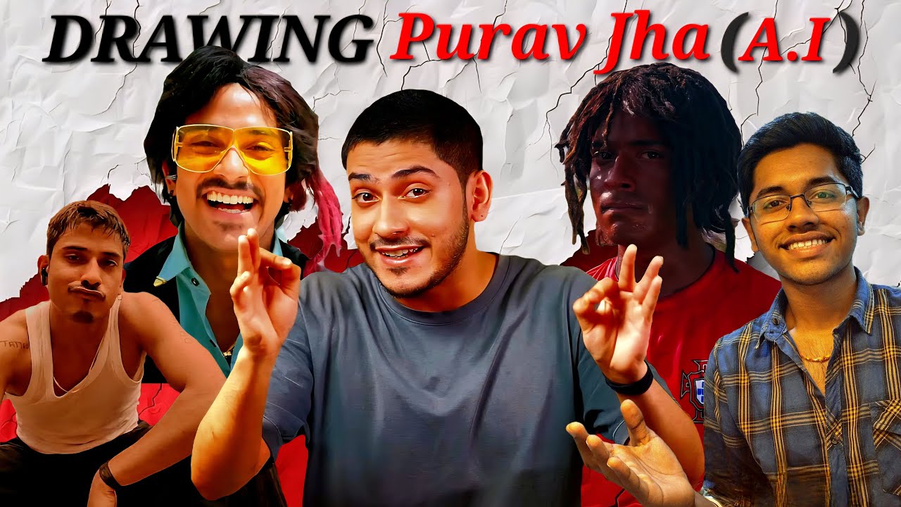 Drawing PURAV JHA 🔥 | 🔴LIVE DRAWING - YouTube