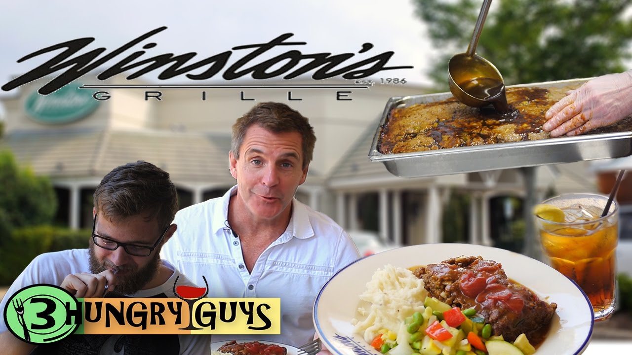 3 Hungry Guys at Winston's Grille for Meatloaf Tuesday! - YouTube