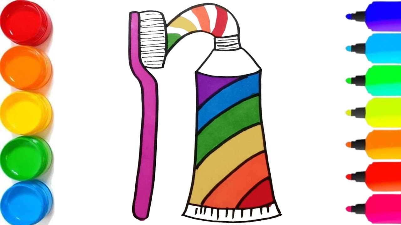 How to Draw a Cute Toothbrush and Toothpaste - Easy Step by Step ...