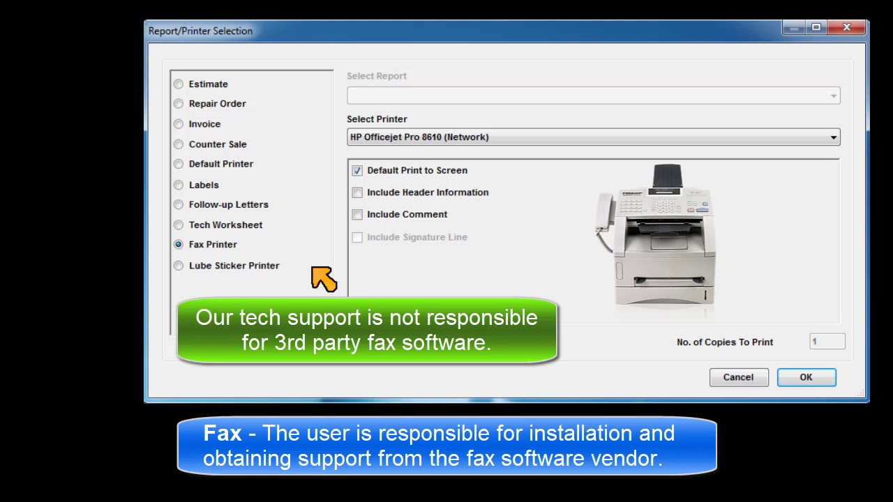 ShopKey SE - Setup Reports / Printers / Lube Sticker - YouTube