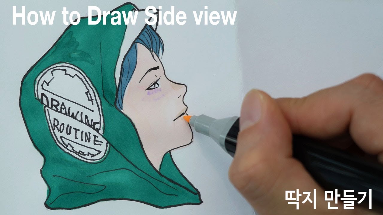 How to draw a face with ddakji / marker drawing / step by step ...