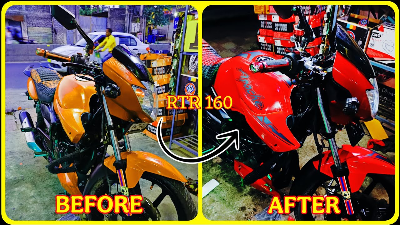 APACHE RTR 160 FULL BODY TAPING || EDIT YOUR BIKE DESIGN || FULL BIKE ...