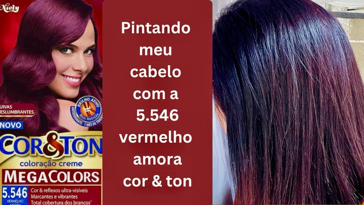 PINTANDO MEU CABELO COM A 5.546 da cor e ton Vermelho Amora - YouTube