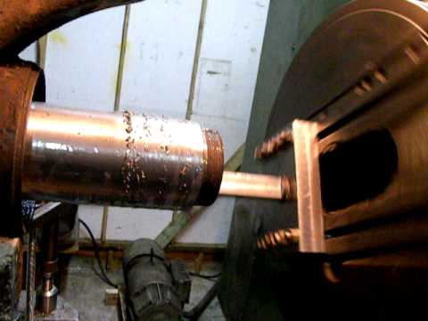 Horizontal Boring machine turning the shaft - finish cut - YouTube