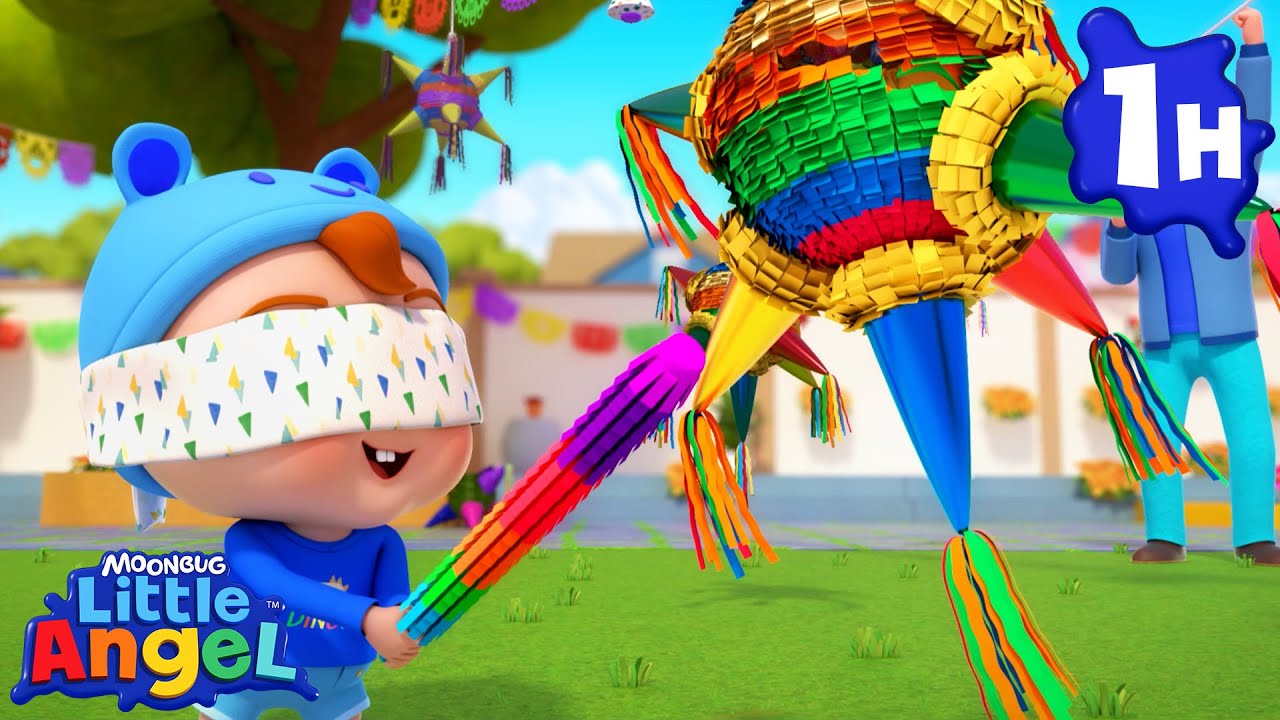 Break the Piñata🧡💙💛| Colorful Party Fun | Little Angel Color Songs ...