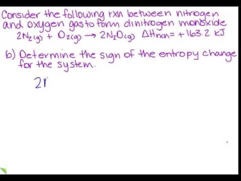 Determine the sign of the entropy change for the system - YouTube
