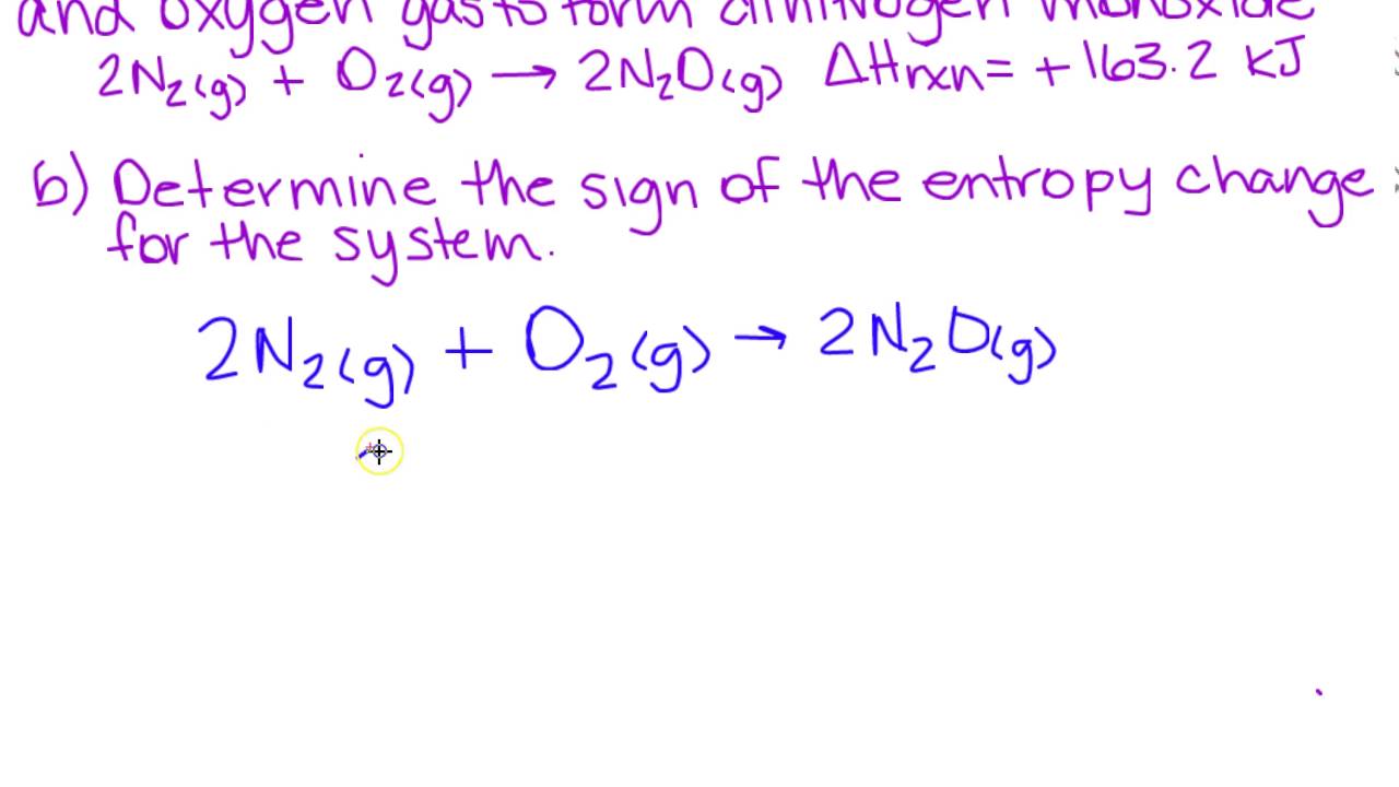 Determine the sign of the entropy change for the system - YouTube
