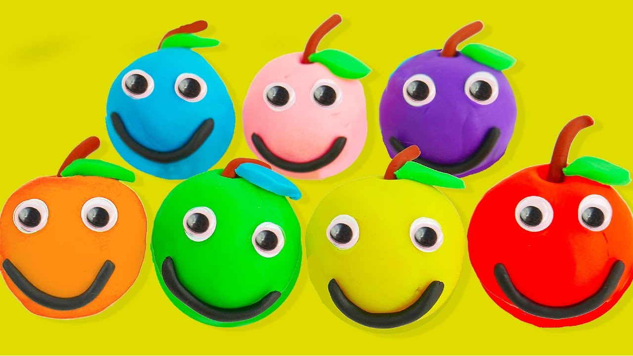 Learn colors for kids with play doh apples - YouTube