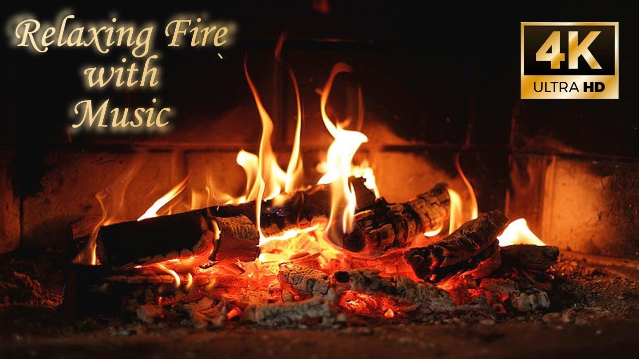Cozy Fireplace with Relaxing Music 🔥 | 4K Ultra HD | Crackling Fire ...