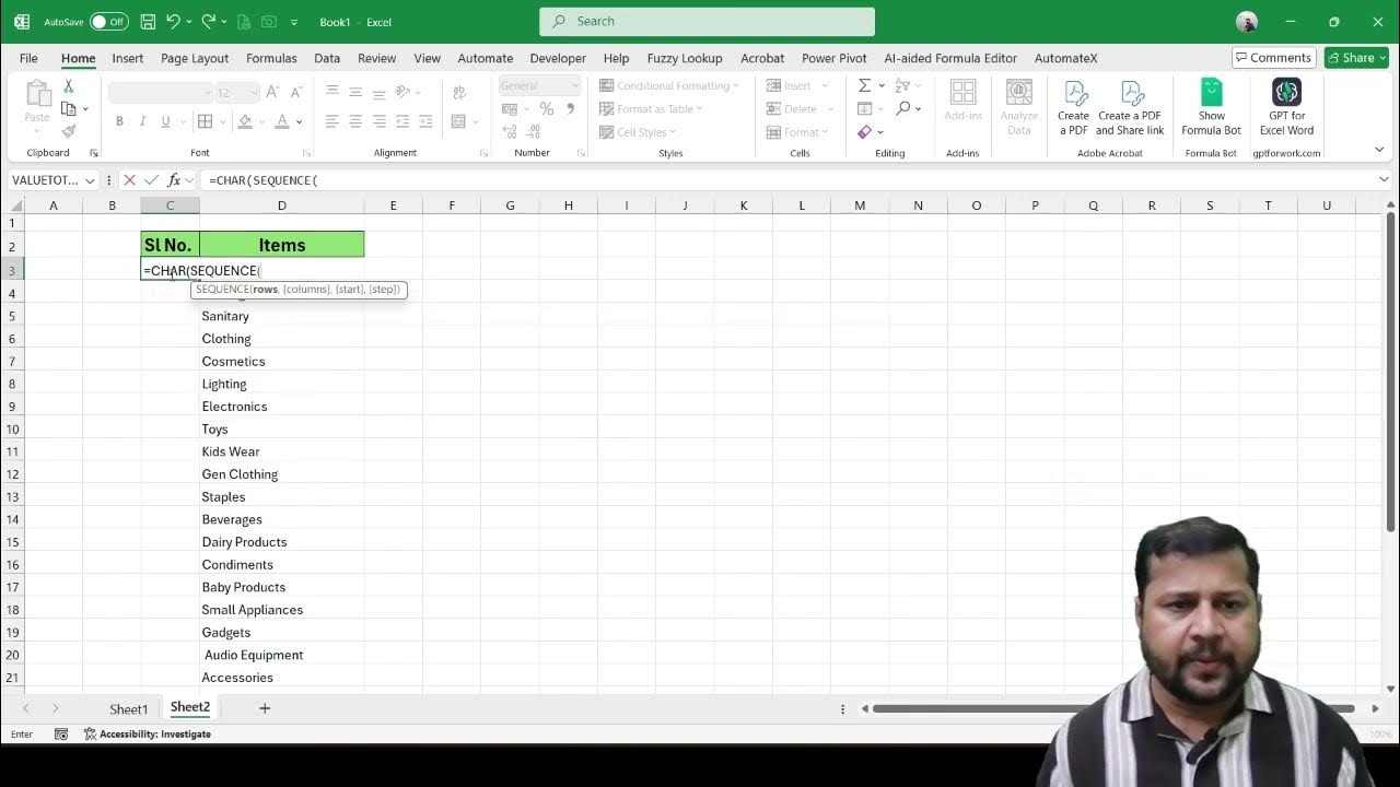 Excel SEQUENCE Alphabet. Excel SEQUENCE Formula | Generate Serial Numbers Instantly | Excel Tips ...