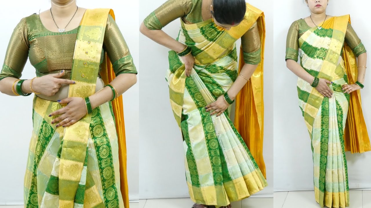 Perfect pleats making saree draping for beginners | Easy saree draping ...