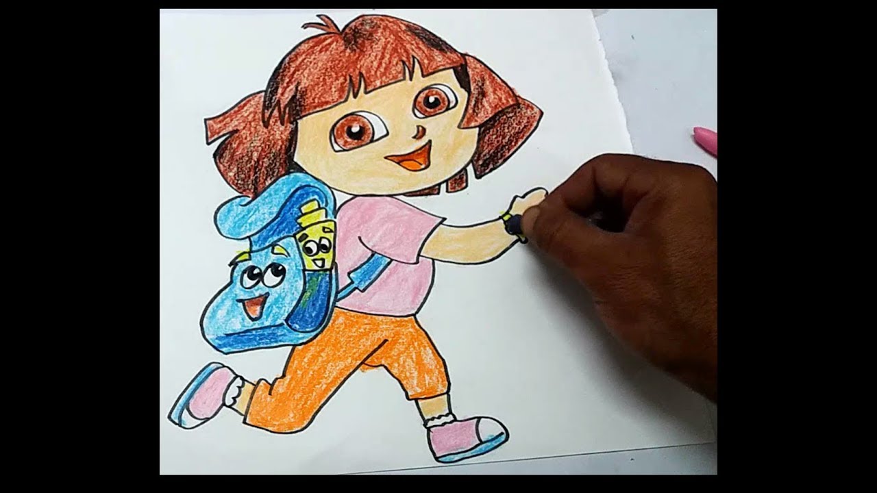Easy Drawing Dora Coloring Pages For Kids - YouTube