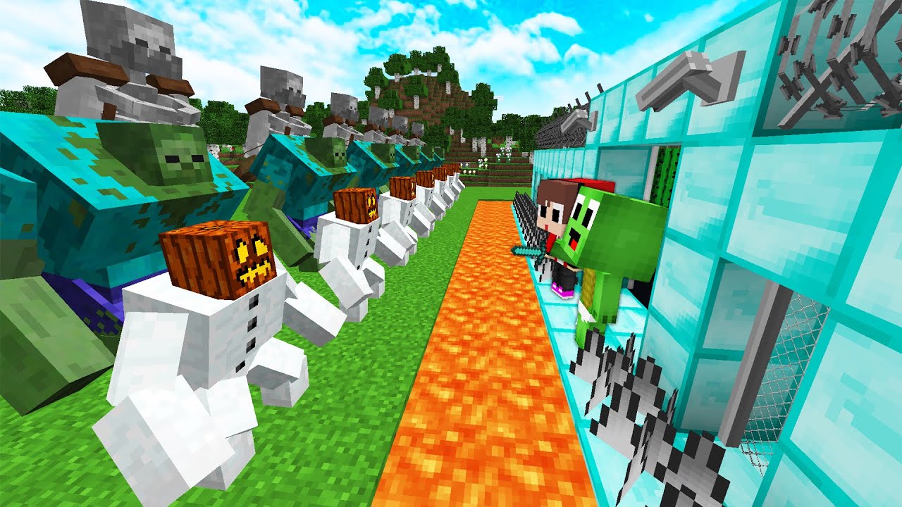 1000 MUTANTS vs Security Castle Baby Mikey and JJ in Minecraft ...