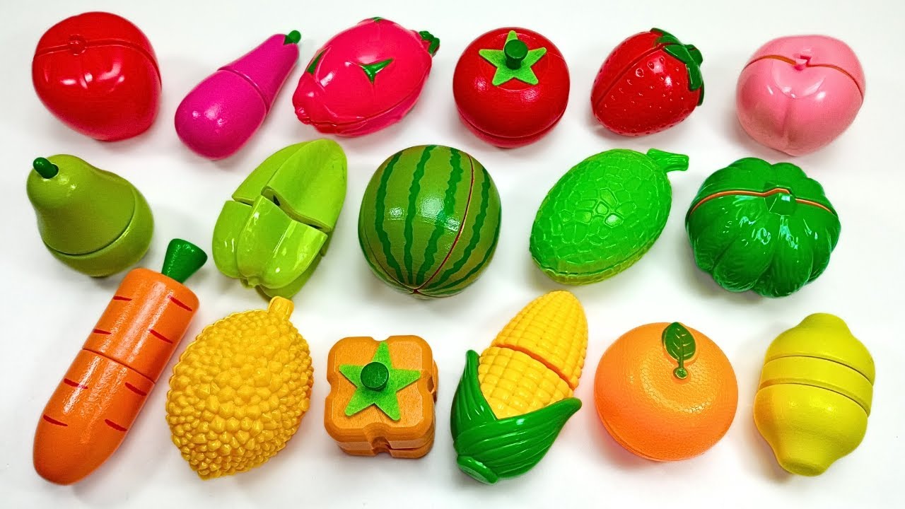 Colorful Fruits and Vegetables | Cutting Melon, Pear | Satisfying Video Wooden & Plastic ASMR ...